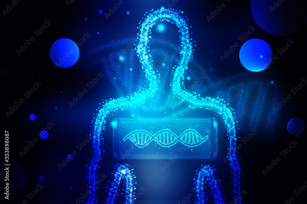 2d render of dna structure, abstract background Stock Illustration ...