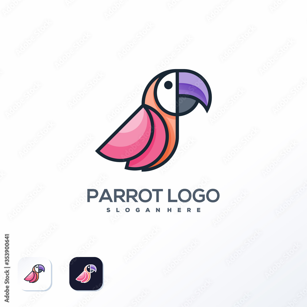 parrot logo template ready to use Stock Vector | Adobe Stock