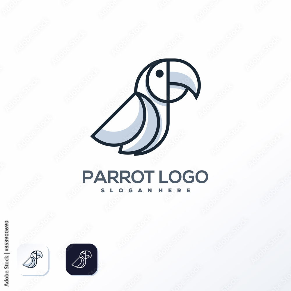 parrot logo template ready to use Stock Vector | Adobe Stock