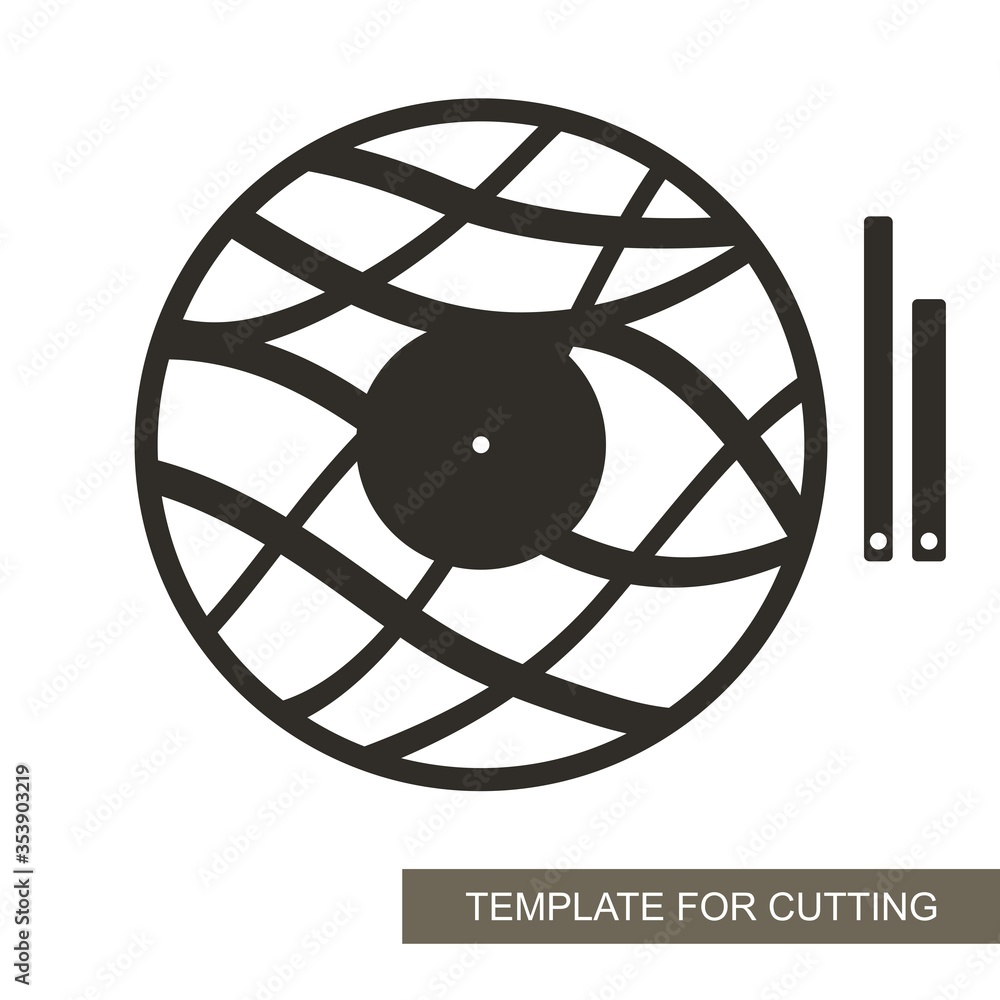 Unusual round wall clock in a minimalistic modern style. Dial without ...