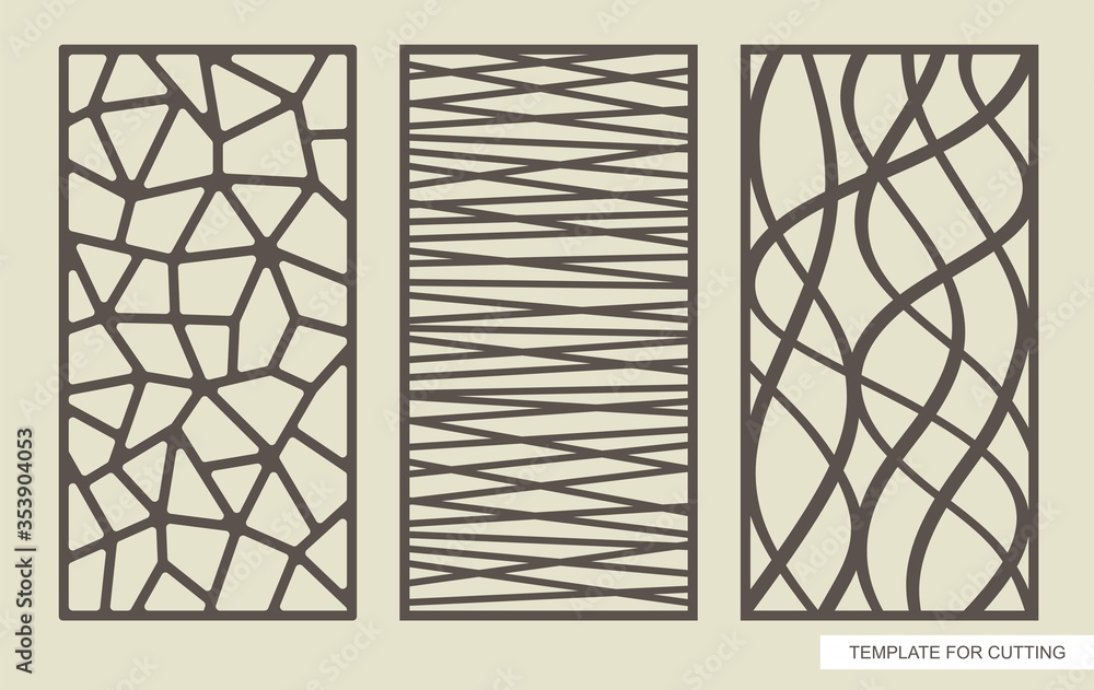 Set of rectangular panels with an abstract geometric pattern of ...