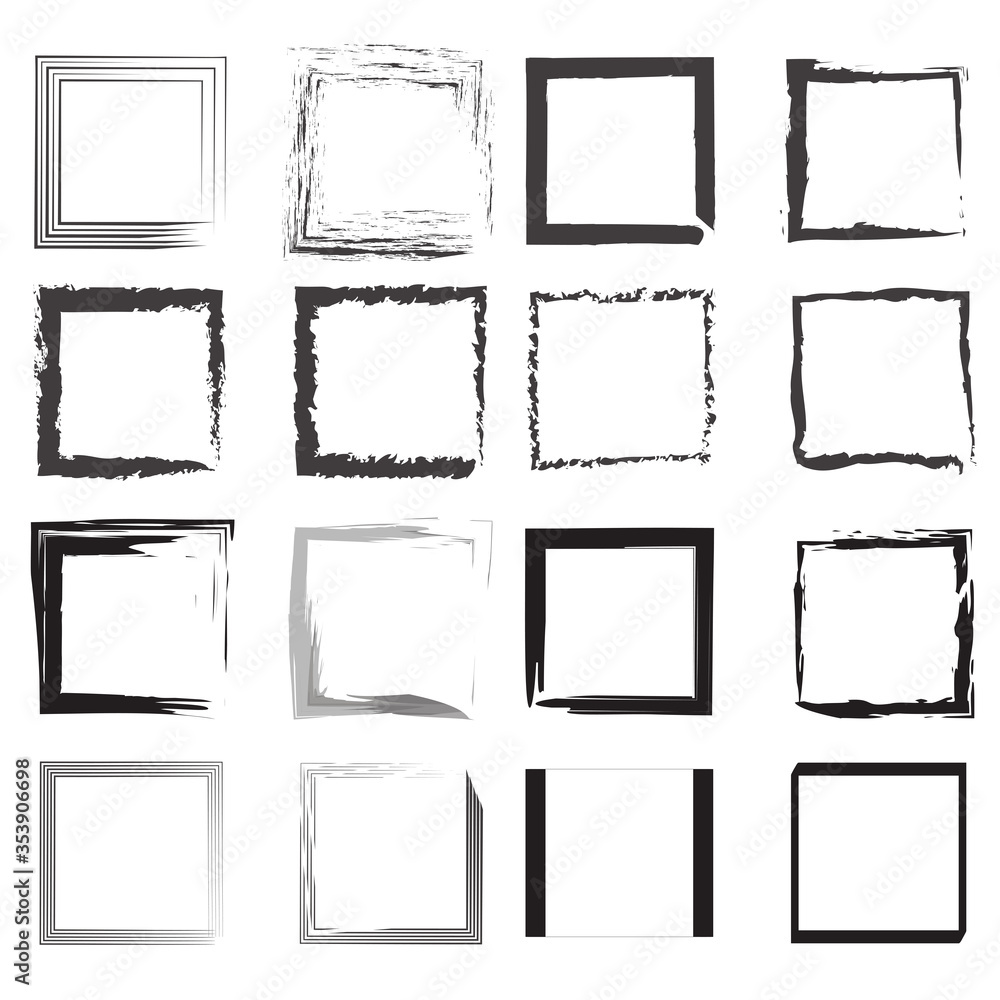 black and white borders vector set in multiple shapes Stock Vector ...