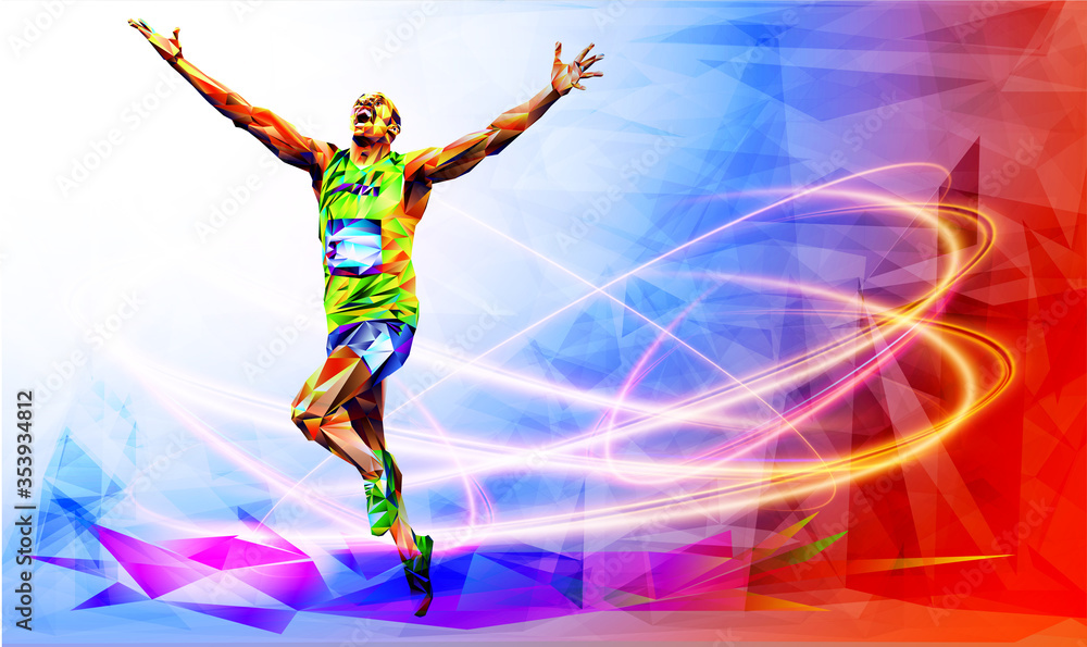 Olympic games, Tokyo 2020. 2021 Runner. vector illustration in ...