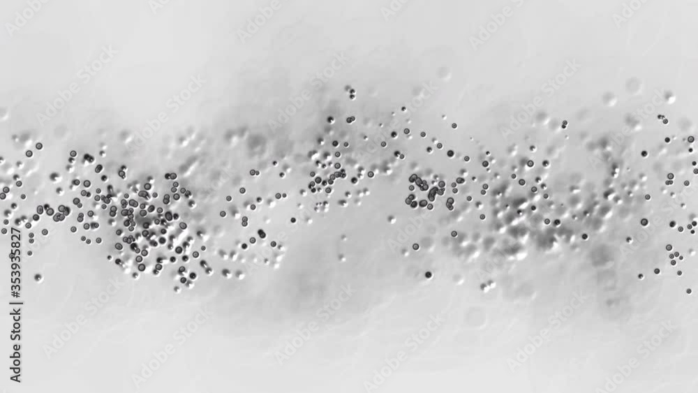 particle animation under the microscope. close plan. background for ...
