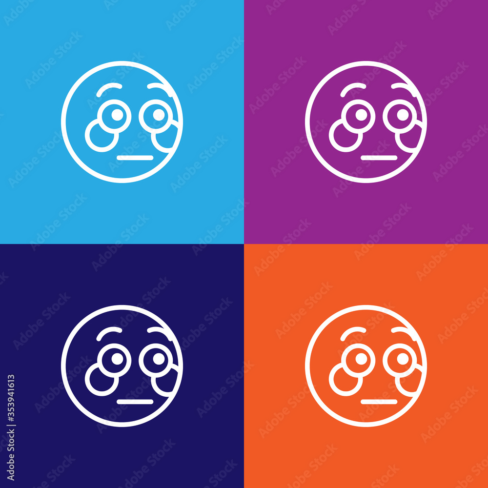 Embarrassed emoji outline icon. Signs and symbols can be used for web ...