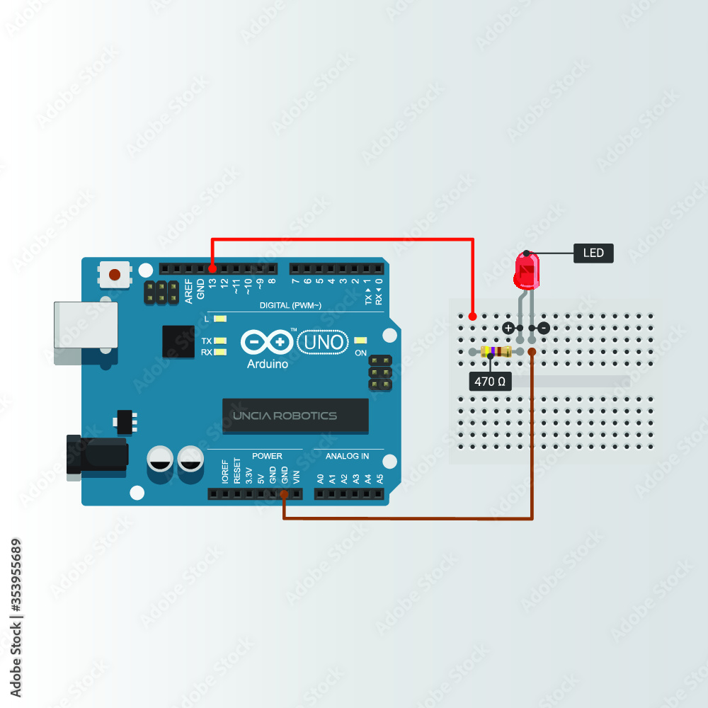 Arduino LED Blinking Stock Vector | Adobe Stock
