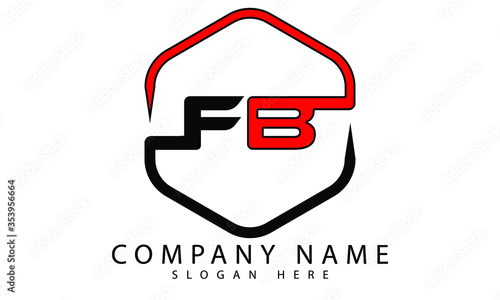 initial fb letter based vector logo design template Stock Vector ...