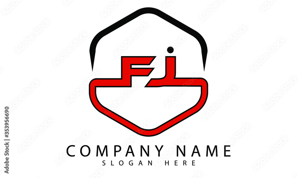 Fj Letter based Logo Vector. Sj logo template. FJ logo design Stock ...