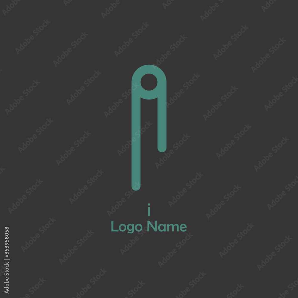 the letter logo i with the dot above it as the beginning symbol of ...