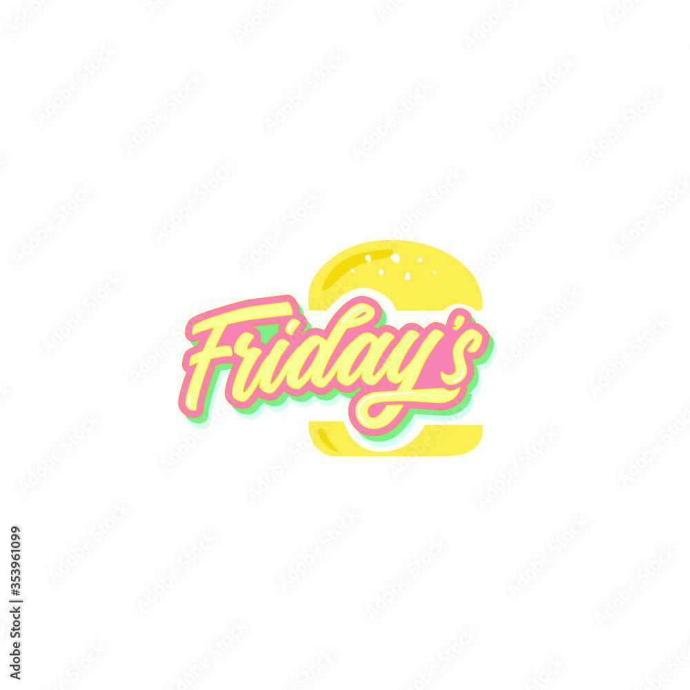 friday text logo vector burger illustration Stock Vector | Adobe Stock