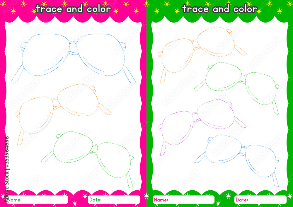 trace and color worksheet, tracing worksheet, coloring page for ...
