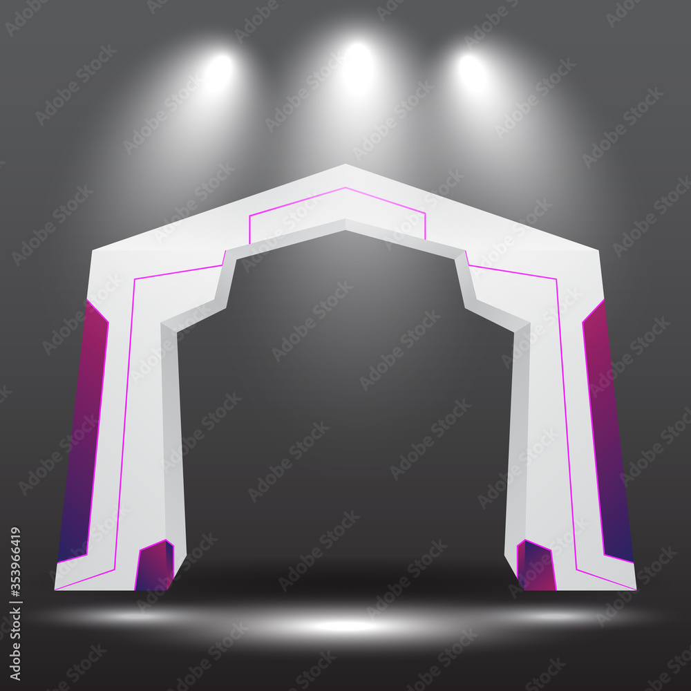 exhibition stand Gate entrance vector with for mock up event display ...