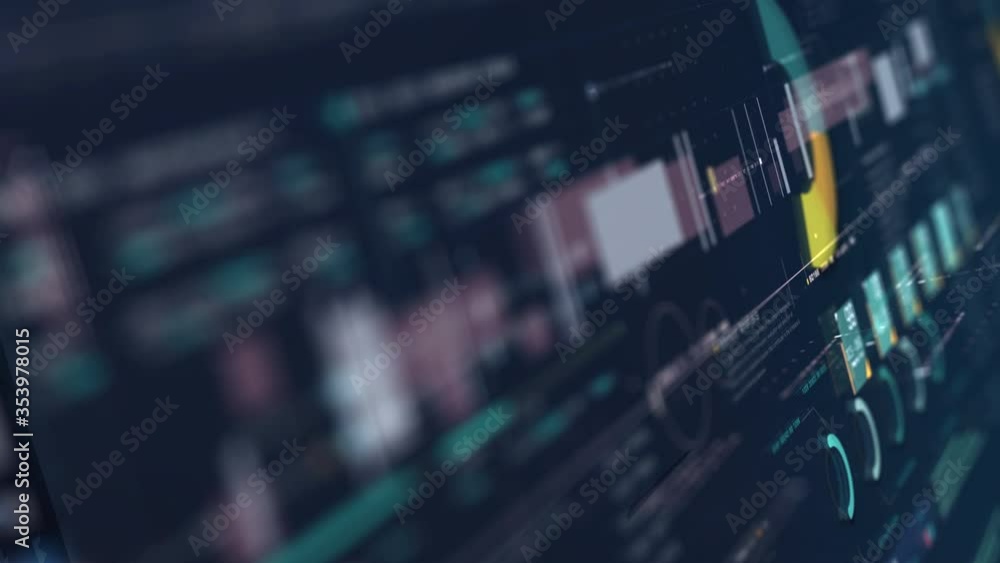 Business stock market, trading, info graphic with animated graphs ...