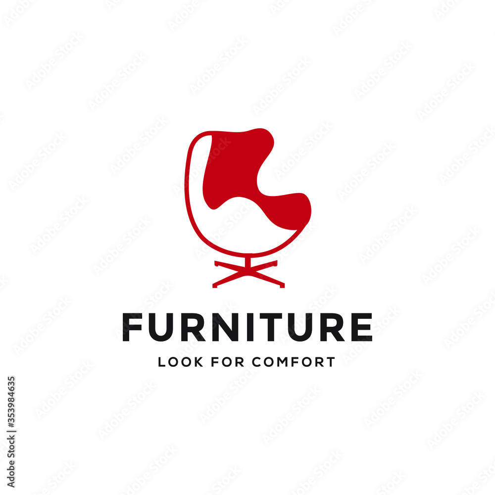 Abstract furniture logo design concept. Symbol and icon of chairs, sofa ...