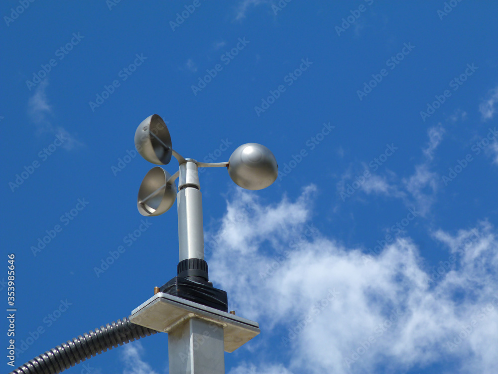 anemometer wind speed indicator measuring device fixed to aluminum ...