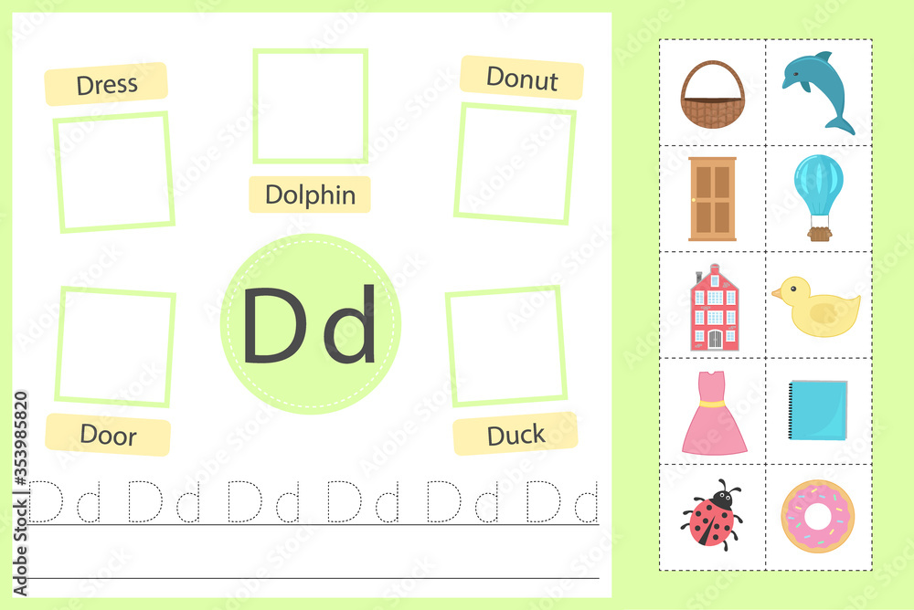 Learn the English alphabet. The letter D. Training in reading and ...