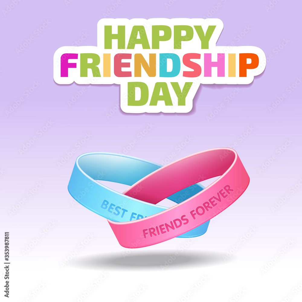 Friendship bands with text best friends forever and hand drawn doodle ...