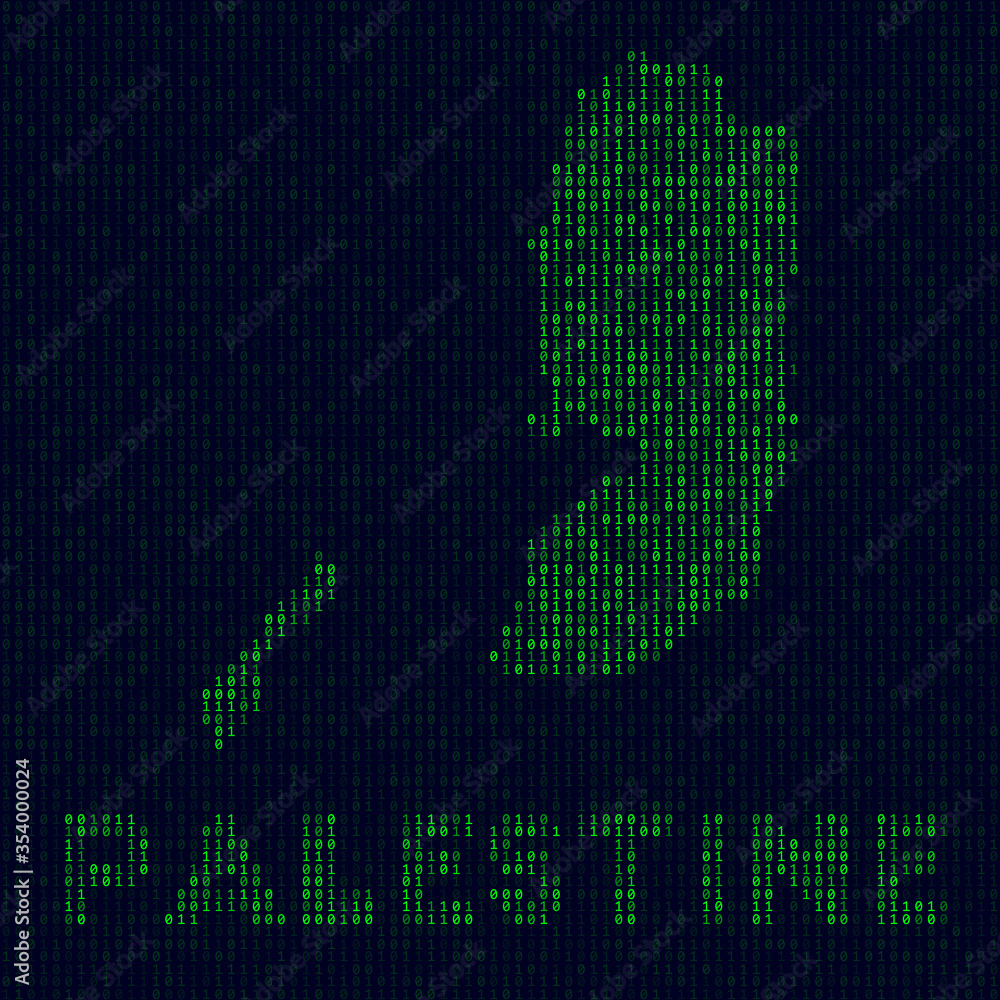 Digital Palestine logo. Country symbol in hacker style. Binary code map ...