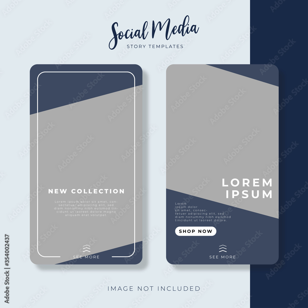 Classic blue Instagram stories templates for fashion sale. Design ...