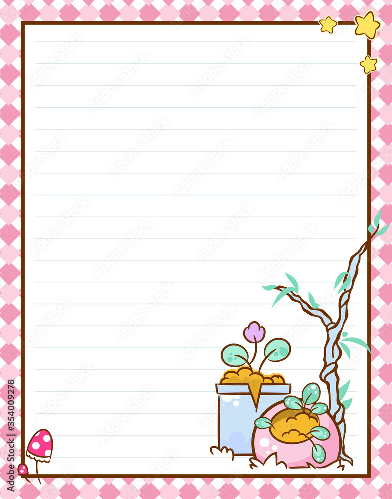 Vector printing paper note, A4 size. Lined paper blank for notebook ...