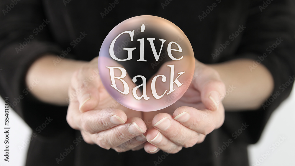 Give Back Campaign Bubble Concept - large transparent rainbow coloured ...
