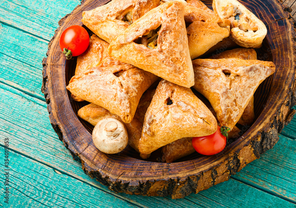Russian chicken pie or kurnik Stock Photo | Adobe Stock