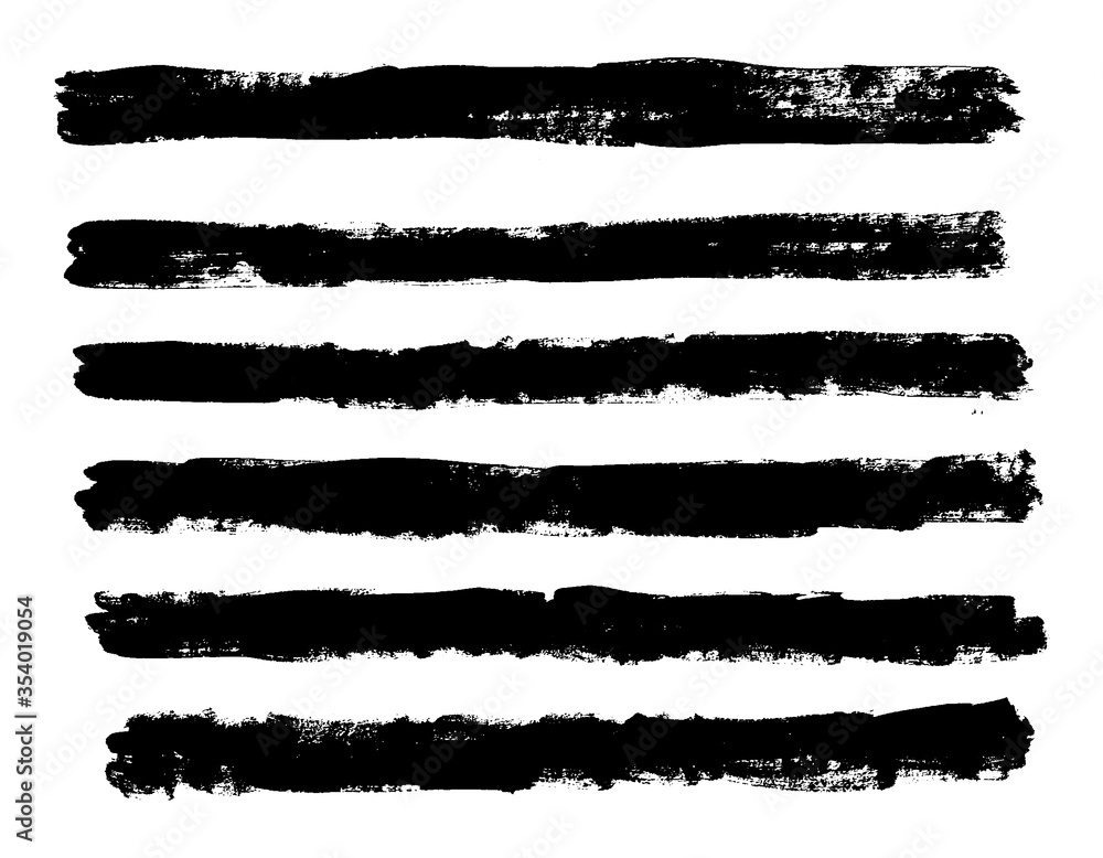Vector set of grunge brush strokes for borders and edges. Black vector ...