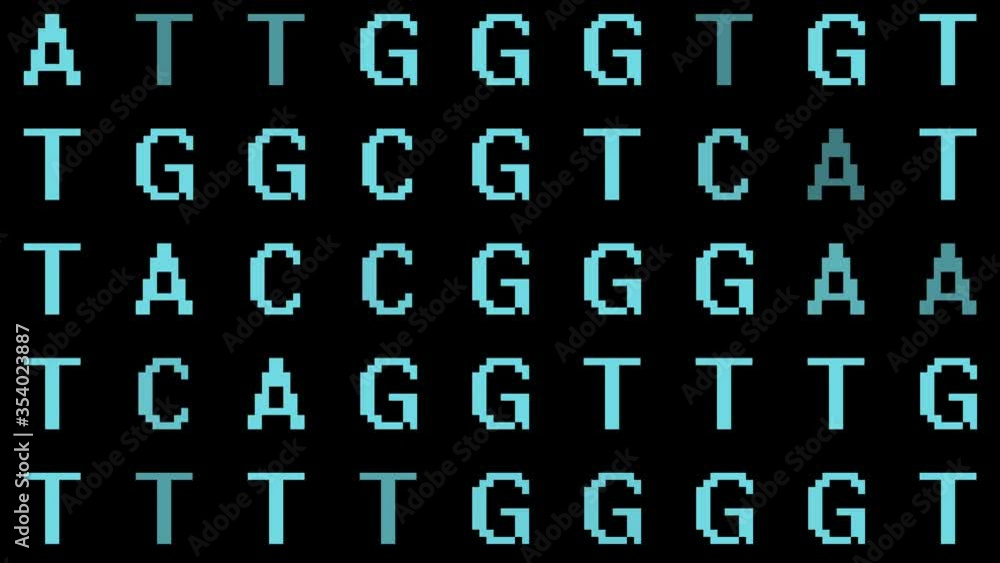 Bioinformatics Genetic DNA Code AGTC into Computer Code - DNA Genome ...