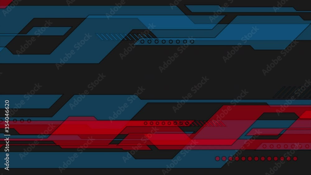 Dark blue and red abstract tech futuristic motion background. Seamless ...