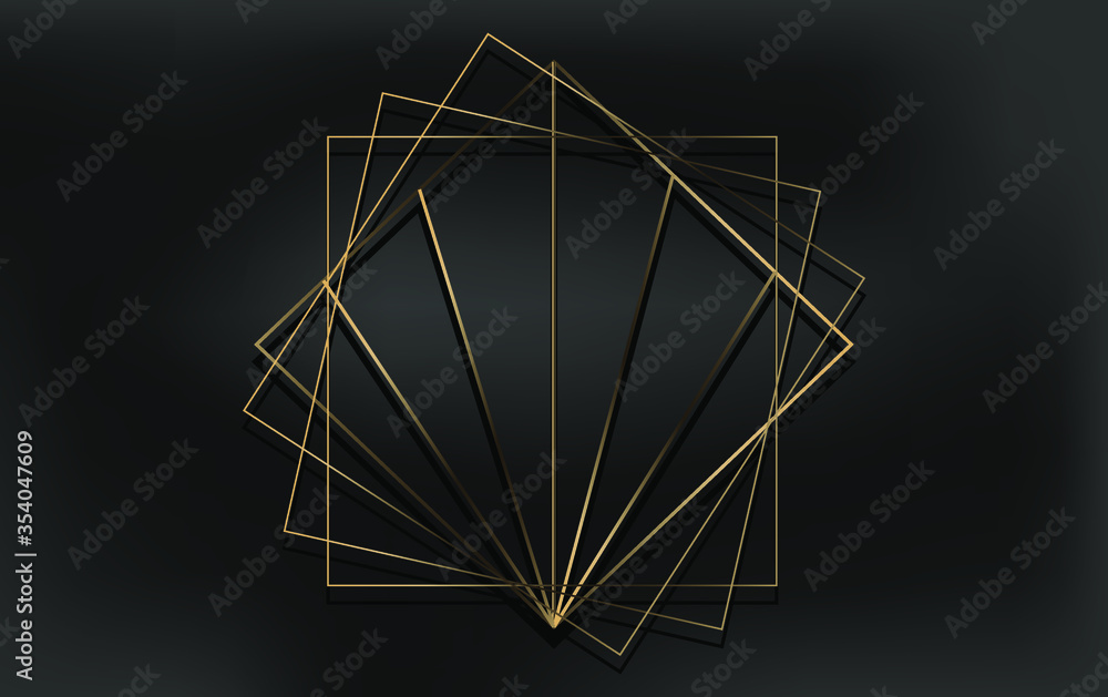 Gold and black polygonal luxury background. modern retro 1920s. vector ...