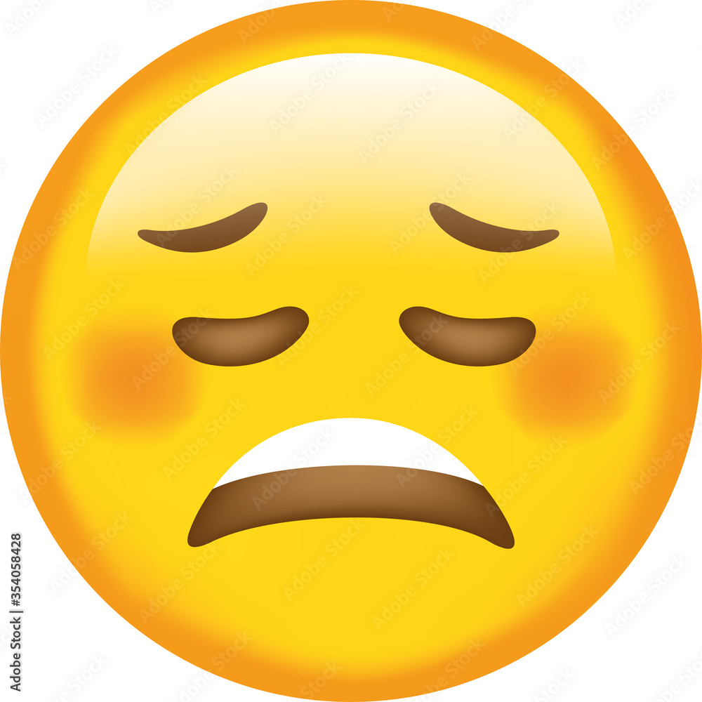 Vector emoji. Sad face. Sad vector emoji. Sad emoticon. Cute emoticon ...