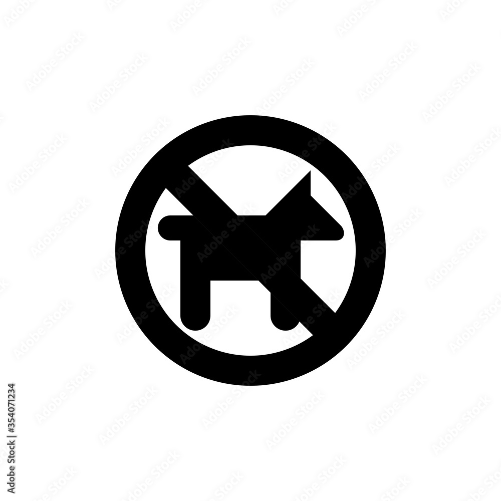 Symbol sign. No Dogs pictogram, no dogs sign Stock Illustration | Adobe ...