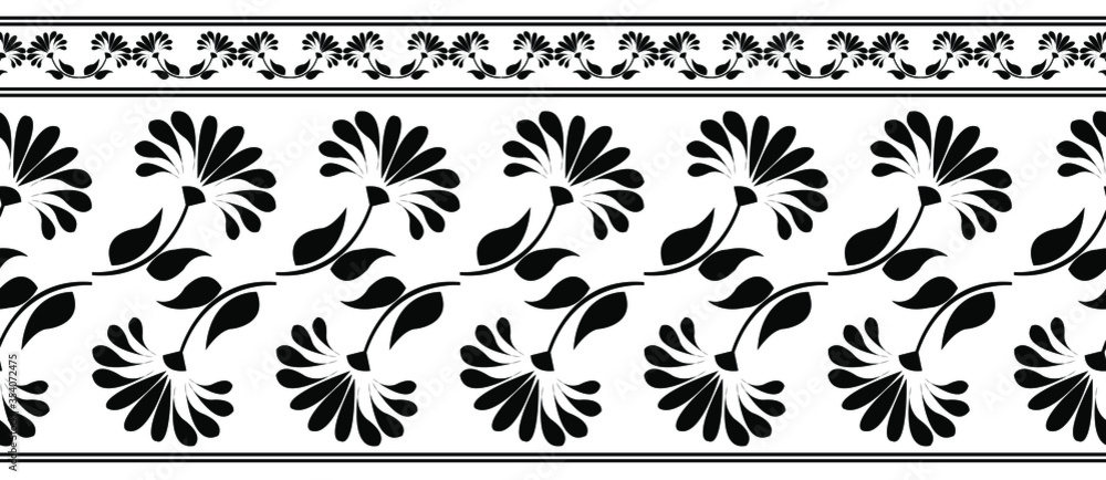 Saree border design concept isolated on white background is in Seamless ...