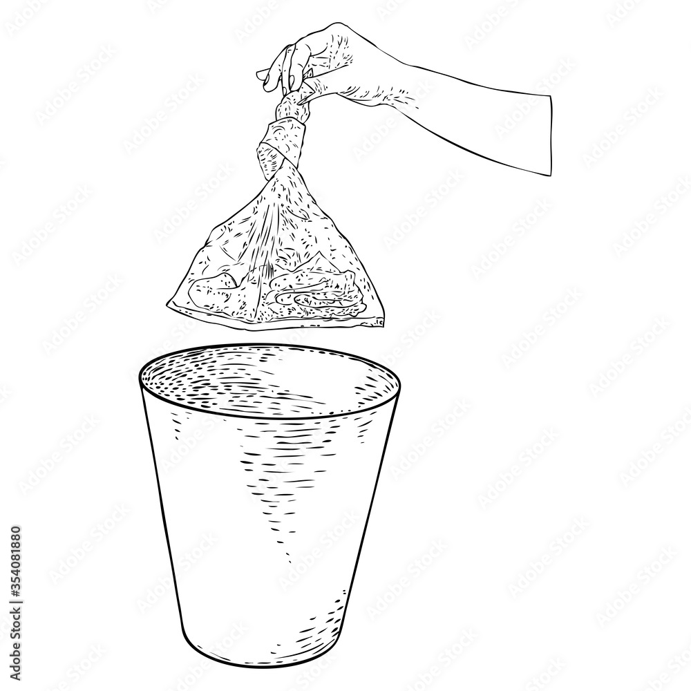 Proper disposal of used medical gloves. Hazardous contaminated bio ...