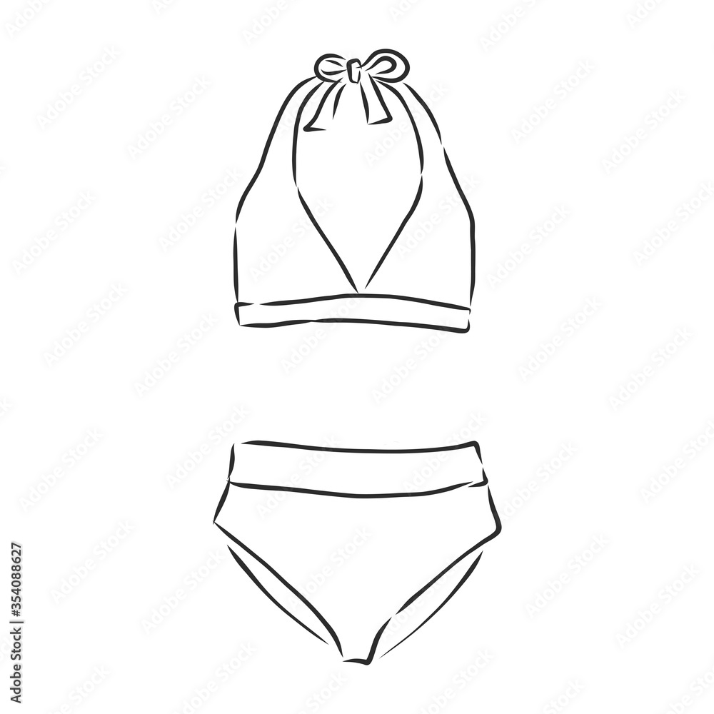 beautiful woman bodies in bikini vector illustration . swimsuit, vector ...