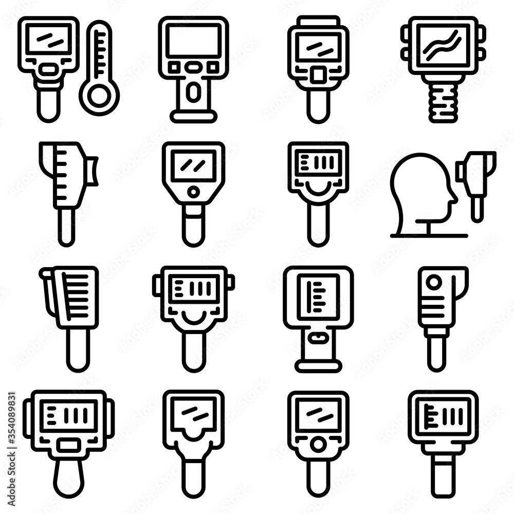 Thermal imager icons set. Outline set of thermal imager vector icons ... Thermal imager icons set. Outline set of thermal imager vector icons ...