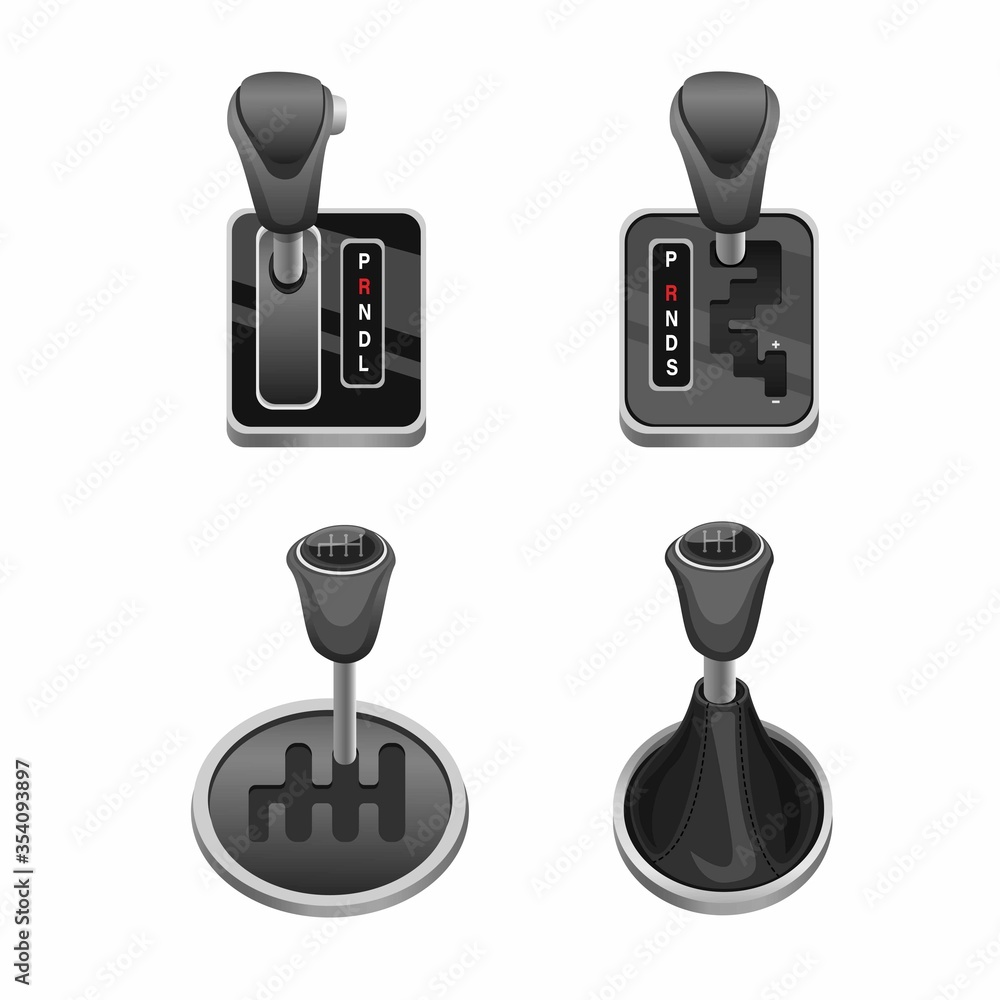 Car Transmission Lever in Automatic, Semi Automatic and manual symbol ...