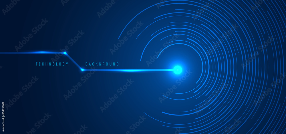 Abstract technology futuristic concept blue circular lines banner design connection Stock Vector ...
