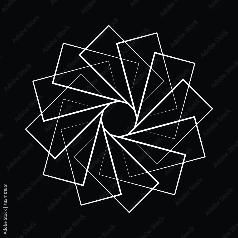 Stockvector Abstract white rotated rectangles in circle form. Vector ... Stockvector Abstract white rotated rectangles in circle form. Vector ...