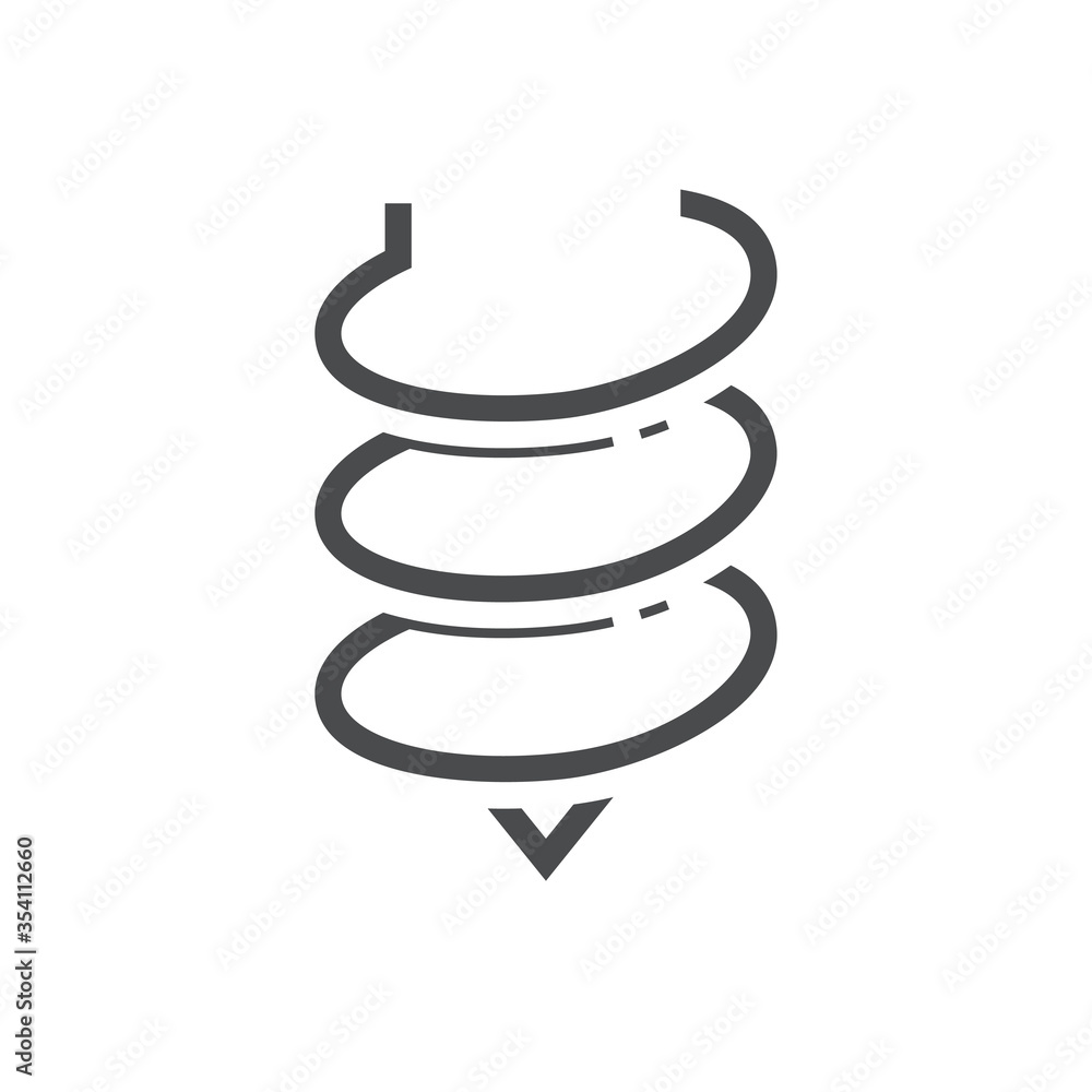 Earth auger drill bit vector icon. Spiral machine equipment tool. Parts ...
