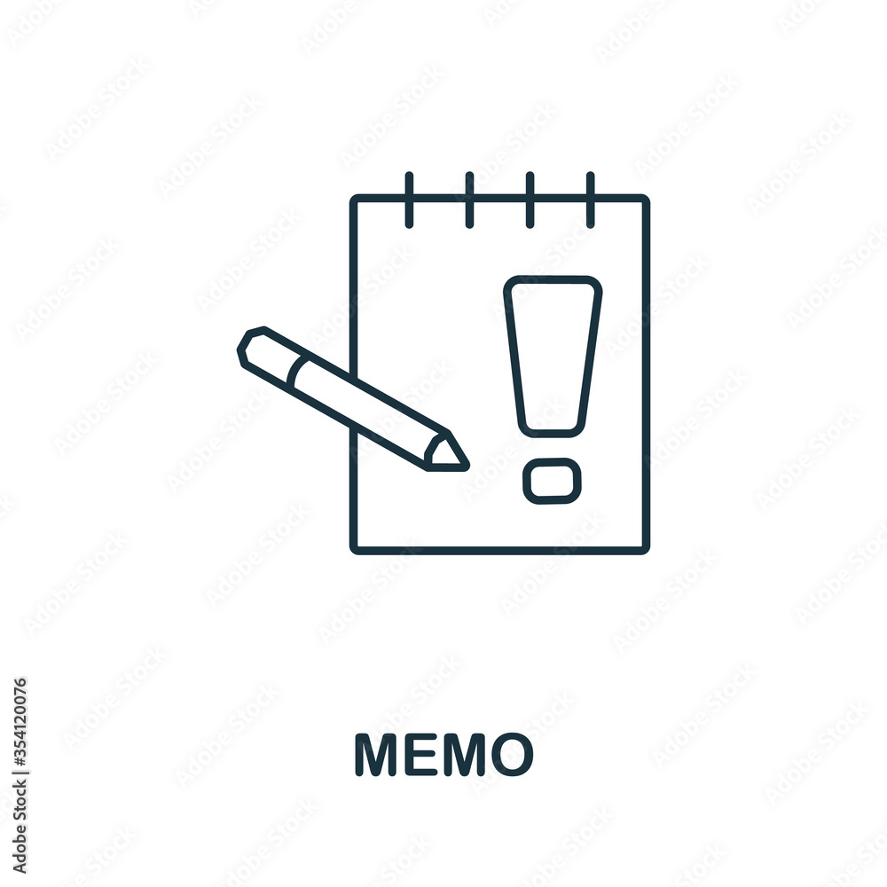 Memo icon from planing collection. Simple line Memo icon for templates ...