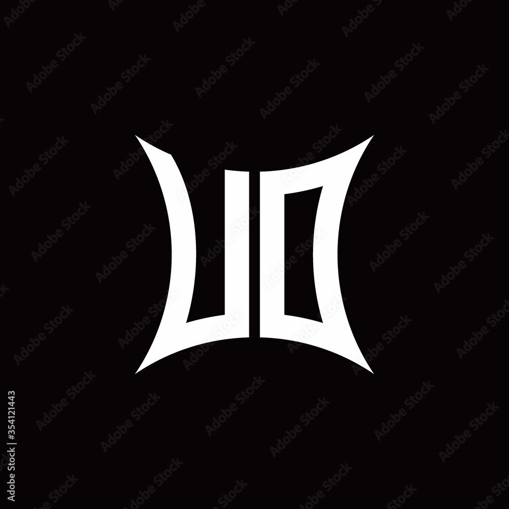 UO monogram logo with sharped shape design template vector de Stock ...