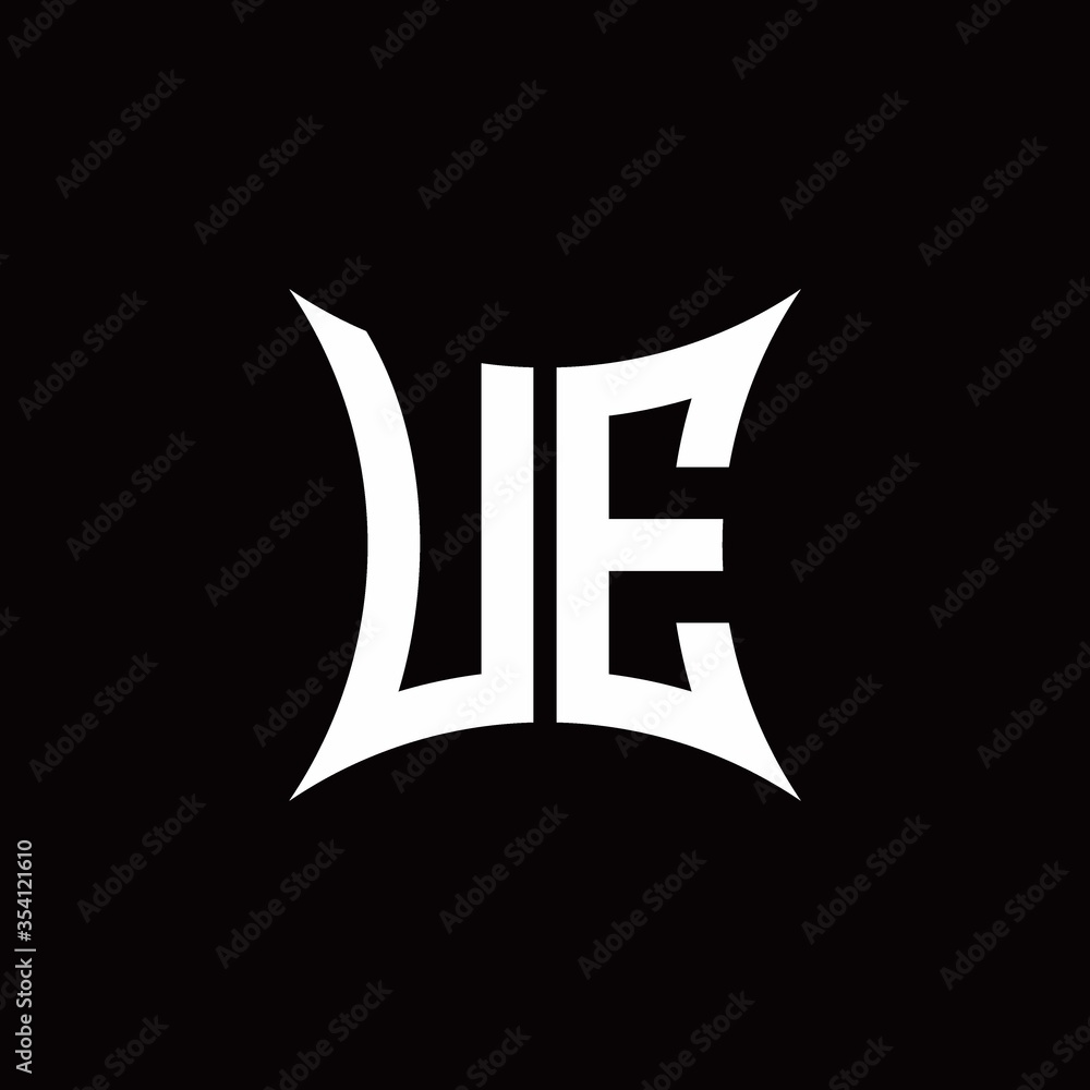 UE monogram logo with sharped shape design template Stock Vector ...