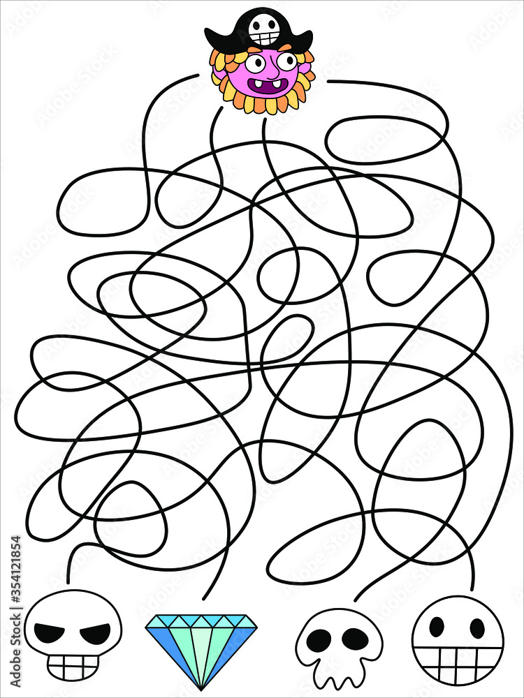 Help pirate to find brilliant. Four entwined ways educational visual ...