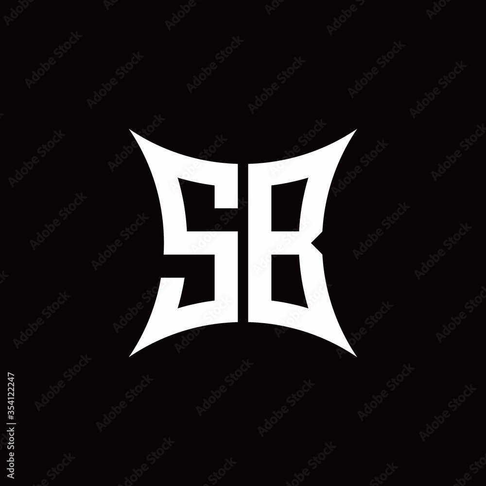 SB monogram logo with sharped shape design template Stock Vector ...