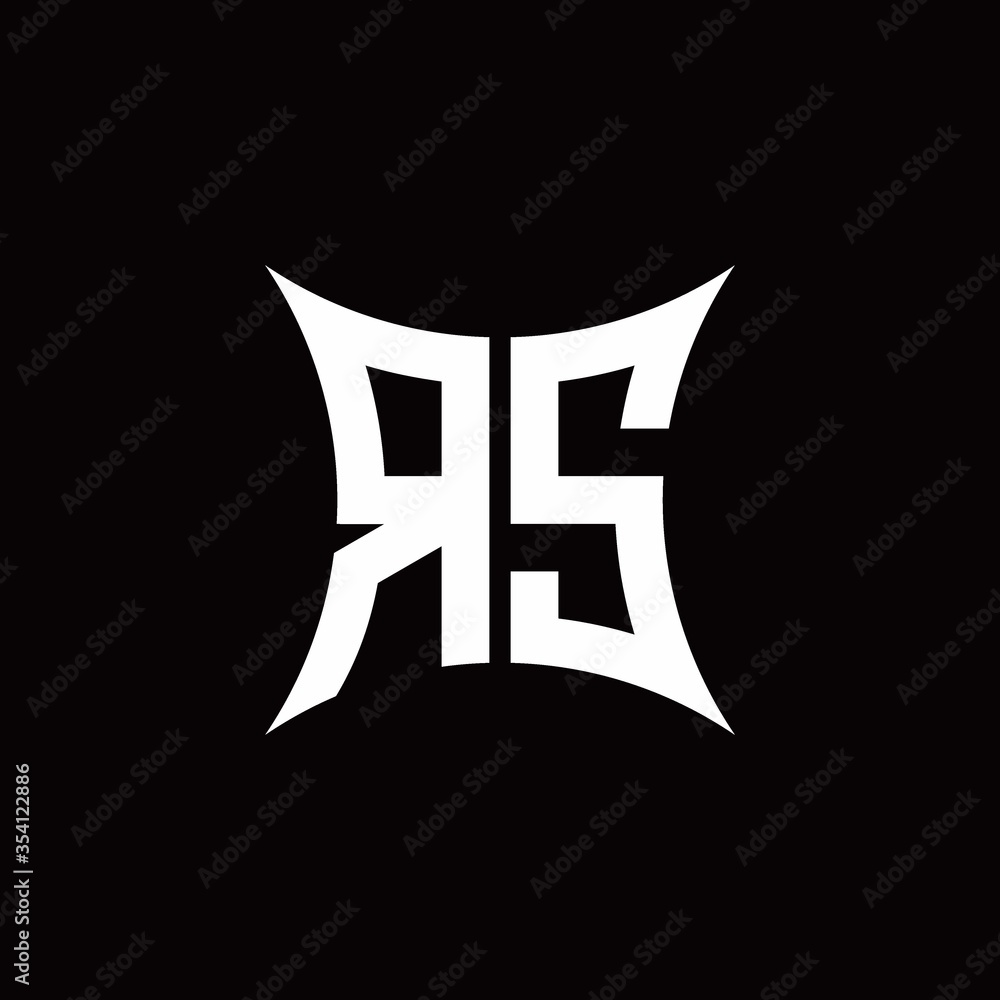 RS monogram logo with sharped shape design template Stock Vector ...