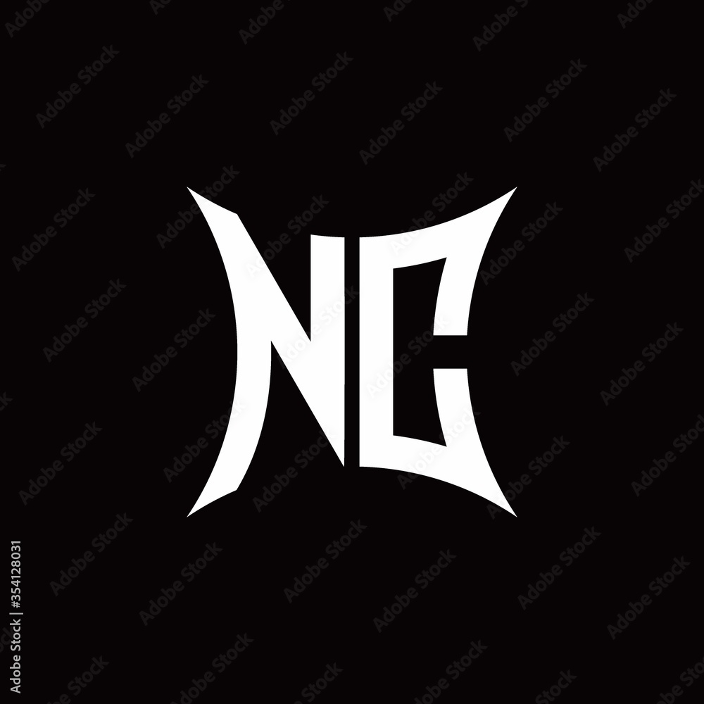 NC monogram logo with sharped shape design template Stock Vector ...