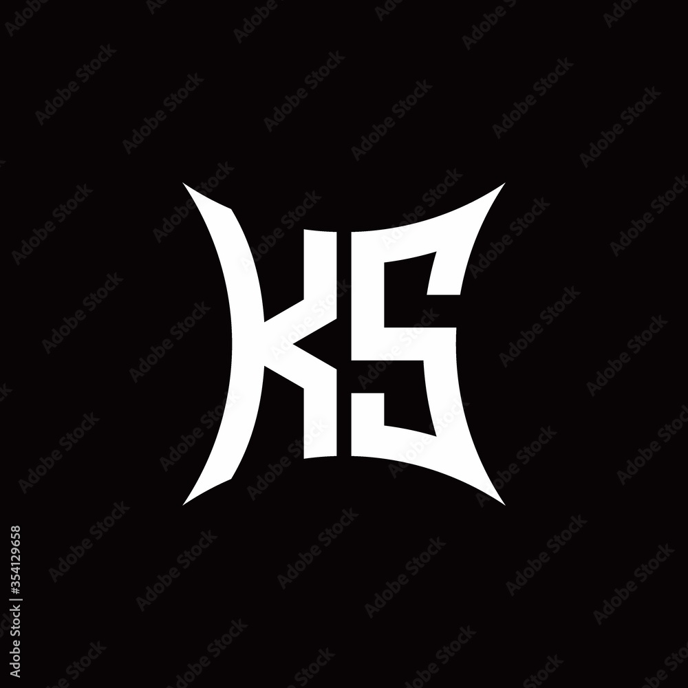 KS monogram logo with sharped shape design template Stock Vector ...