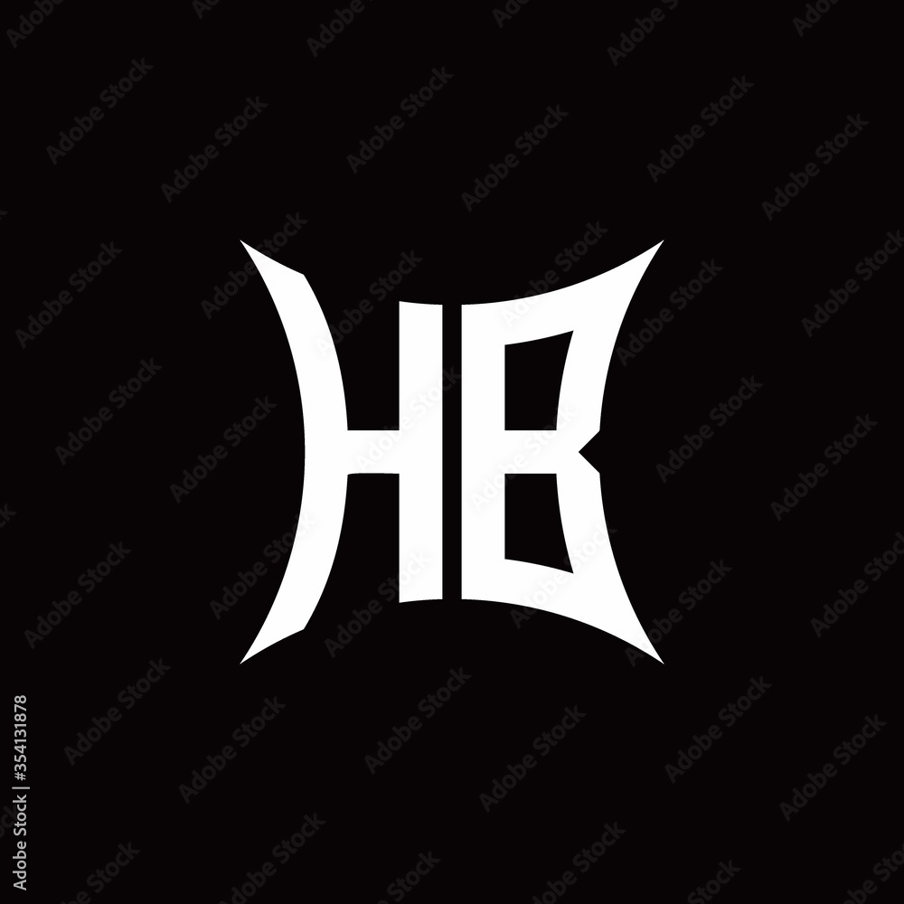 HB monogram logo with sharped shape design template Stock Vector ...