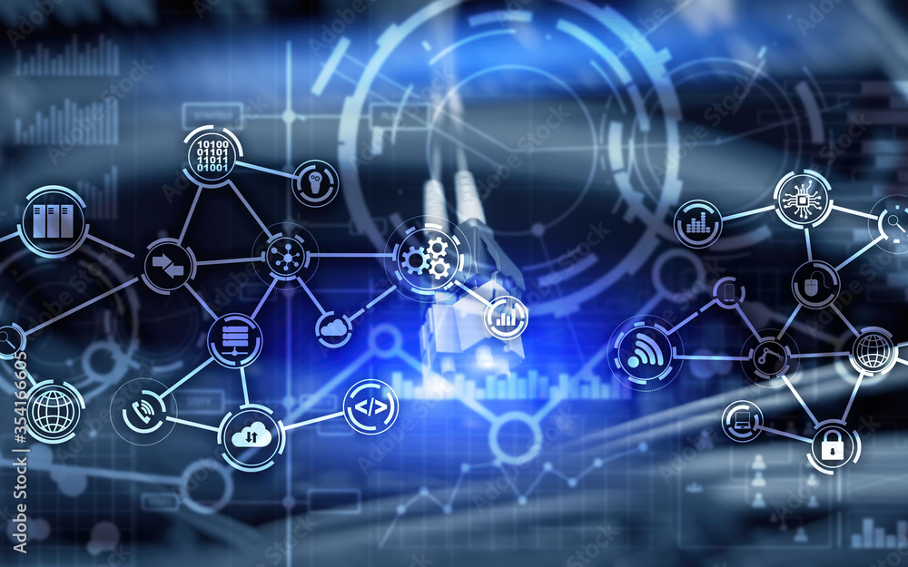 Server room IOT communication Smart industry internet of things concept ...